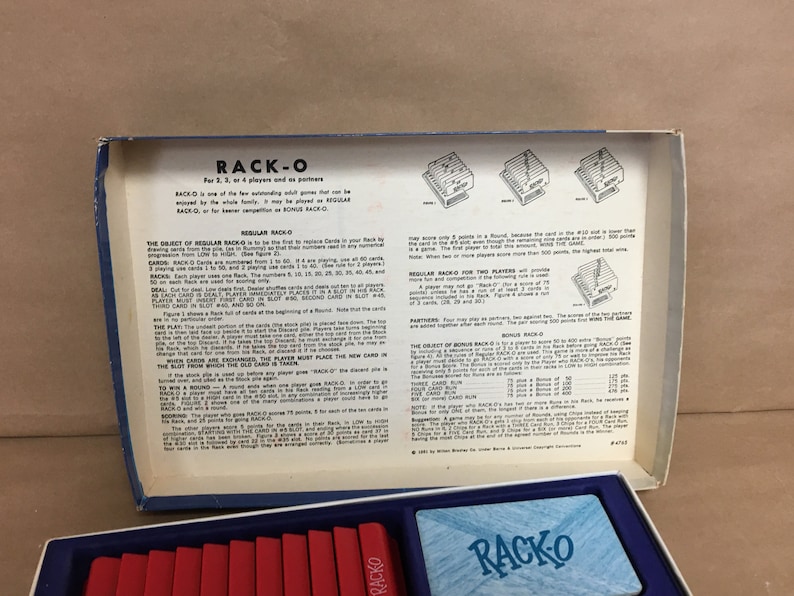 Vintage Rack-o Racko Card Game Complete in Original Box Milton - Etsy