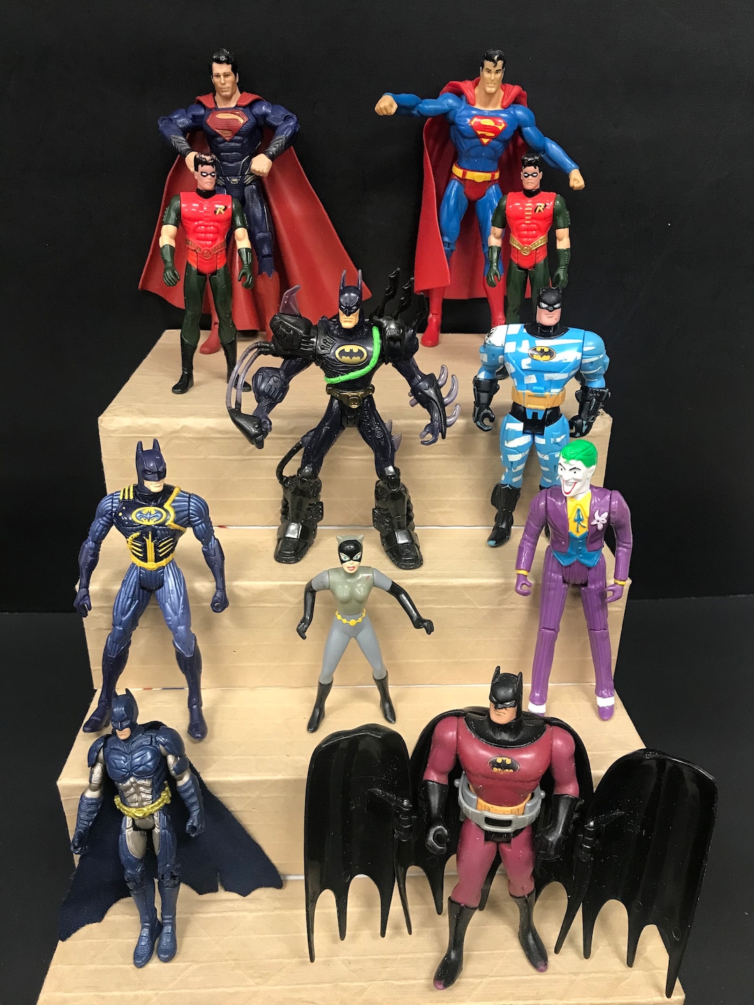 11 PC Action Figure Lot Batman Robin Superman Catwoman & Joker DC ...