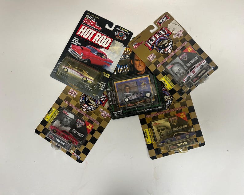 Vintage 5pc Nascar Die Cast Racing Champions With Collector Card ...