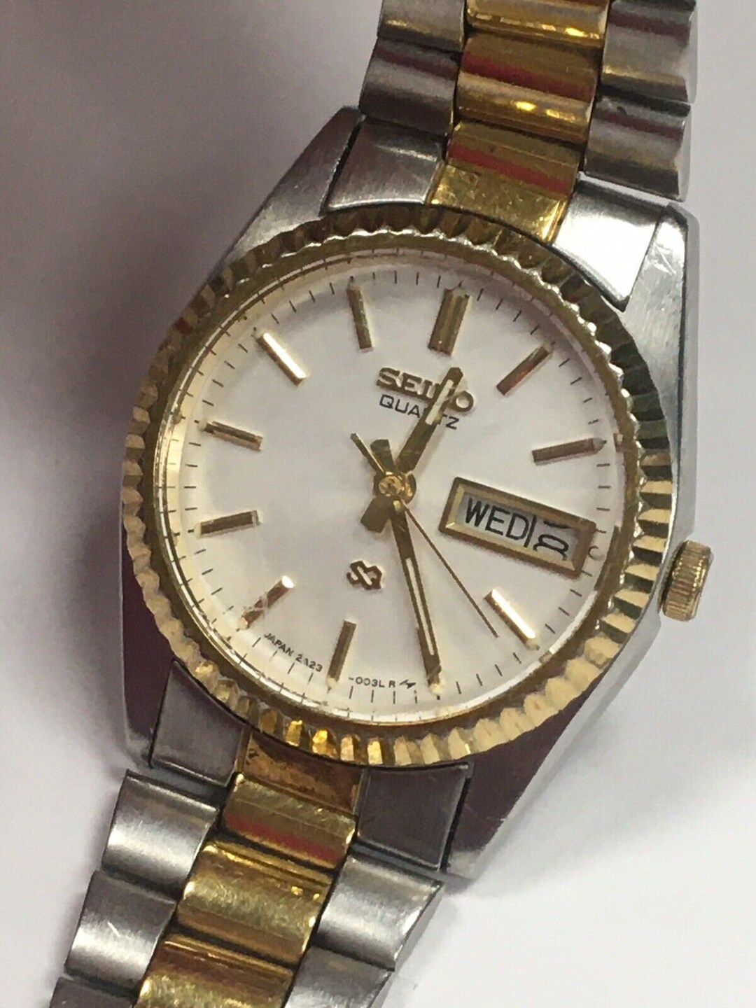 Vintage Ladies Seiko SQ Quartz Day Date Watch Silver & Gold - Etsy