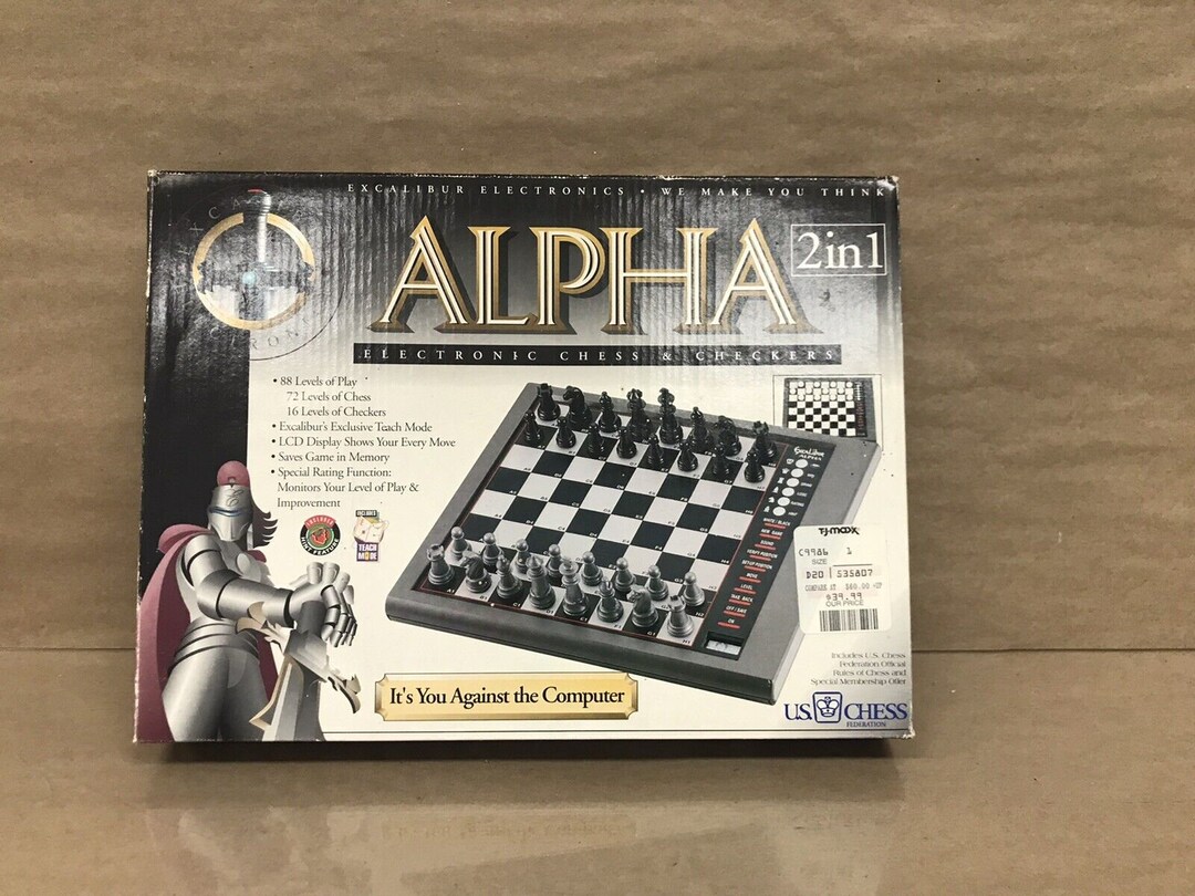 Vintage 1997 Excalibur Electronic Alpha 2 in 1 Chess Game 100% Complete in Box - Etsy