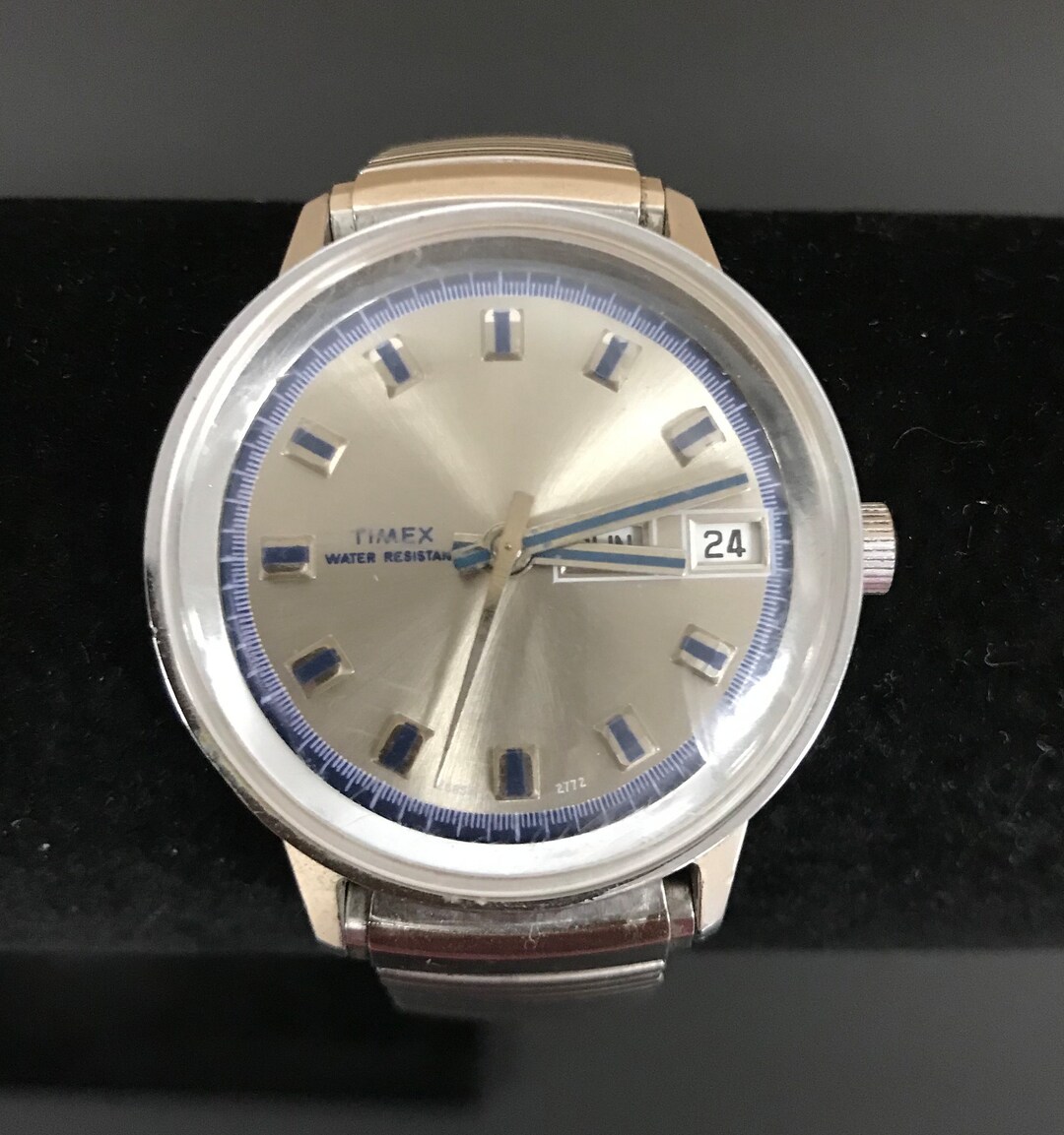 Vintage Mens Classic Timex Chrome Plated Water Resistant Date Watch - Etsy