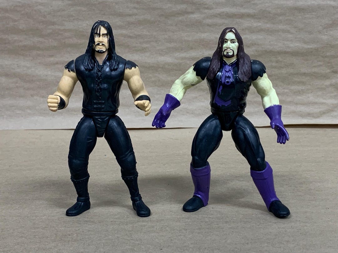 Vintage 90s WWF Action Figure Lot the Undertaker Bonecrusher & Glow ...
