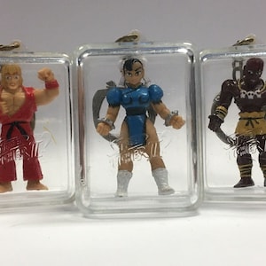 Vintage 1990's Street Fighter 2 Figure Keychain Lot Ken Masters Chun Li ...