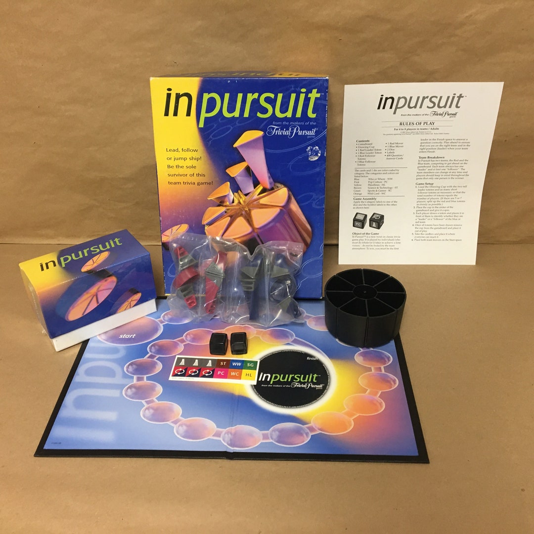 Vintage 2001 in Pursuit Board Game Trivial Pursuit Complete in Box - Etsy