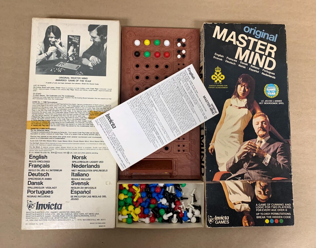 Vintage 1970's Original Master Mind Strategy Game Mastermind Complete ...