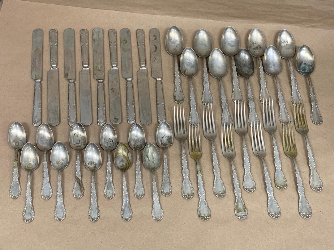 Vintage 39pc Flatware Lot Simeon L & George H Rogers Solid Nickel Silver Webster - Etsy