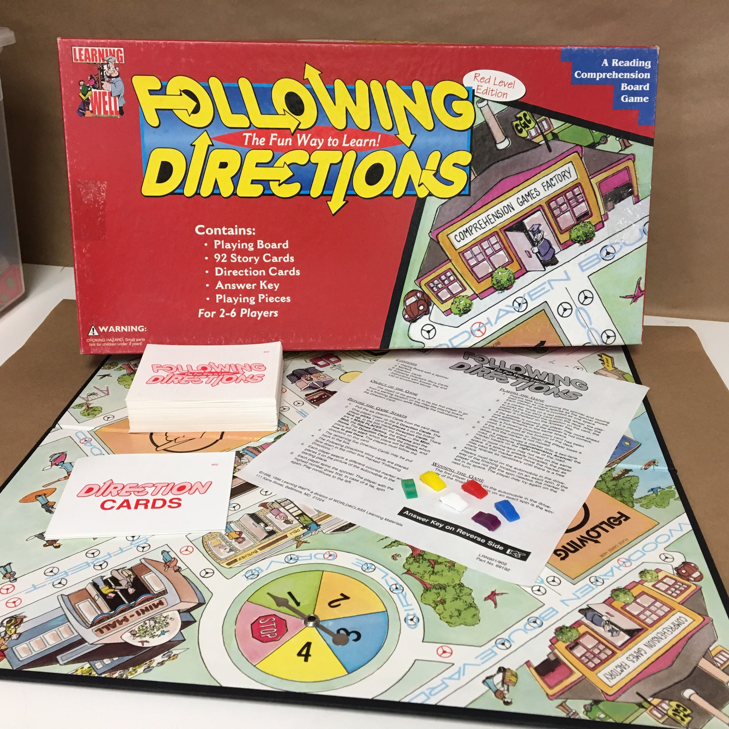 Vintage 1990s Retro Following Directions Reading Comprehension Board ...