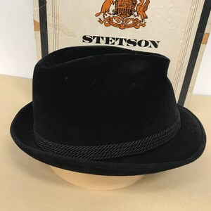 Vintage Stetson Mallory 5th Ave Fedora Hat Sz 7 W/ Feather Original Box ...