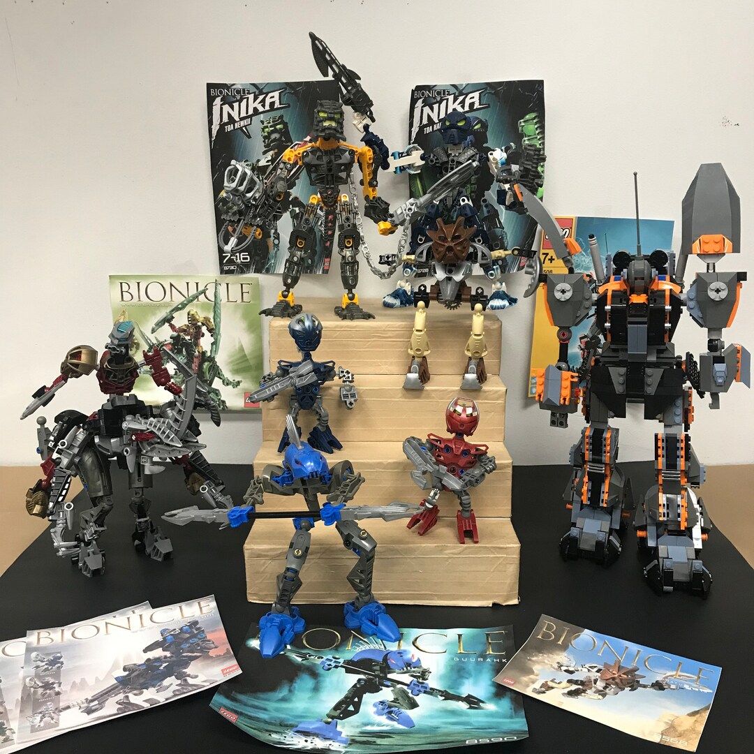 Huge Retired Lego Bionicle Lot Titan Pohatu Nuva Matoran Nuhrii Vhisola ...