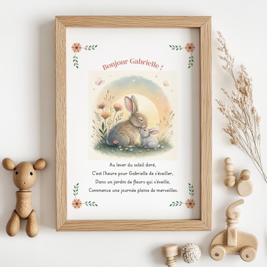 Personalized Story Poster With First Name - Poem for Children - Tender ...