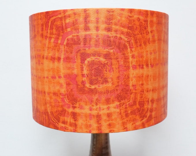 Retro Lampshade, Original 60s/70s Paper, Orange, Pink, Boho - Etsy