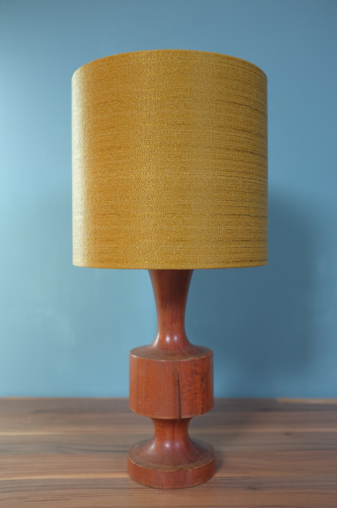 Retro Fabric Lampshade - Original 60s/70s Fabric, 20cm Drum, Green/gold ...