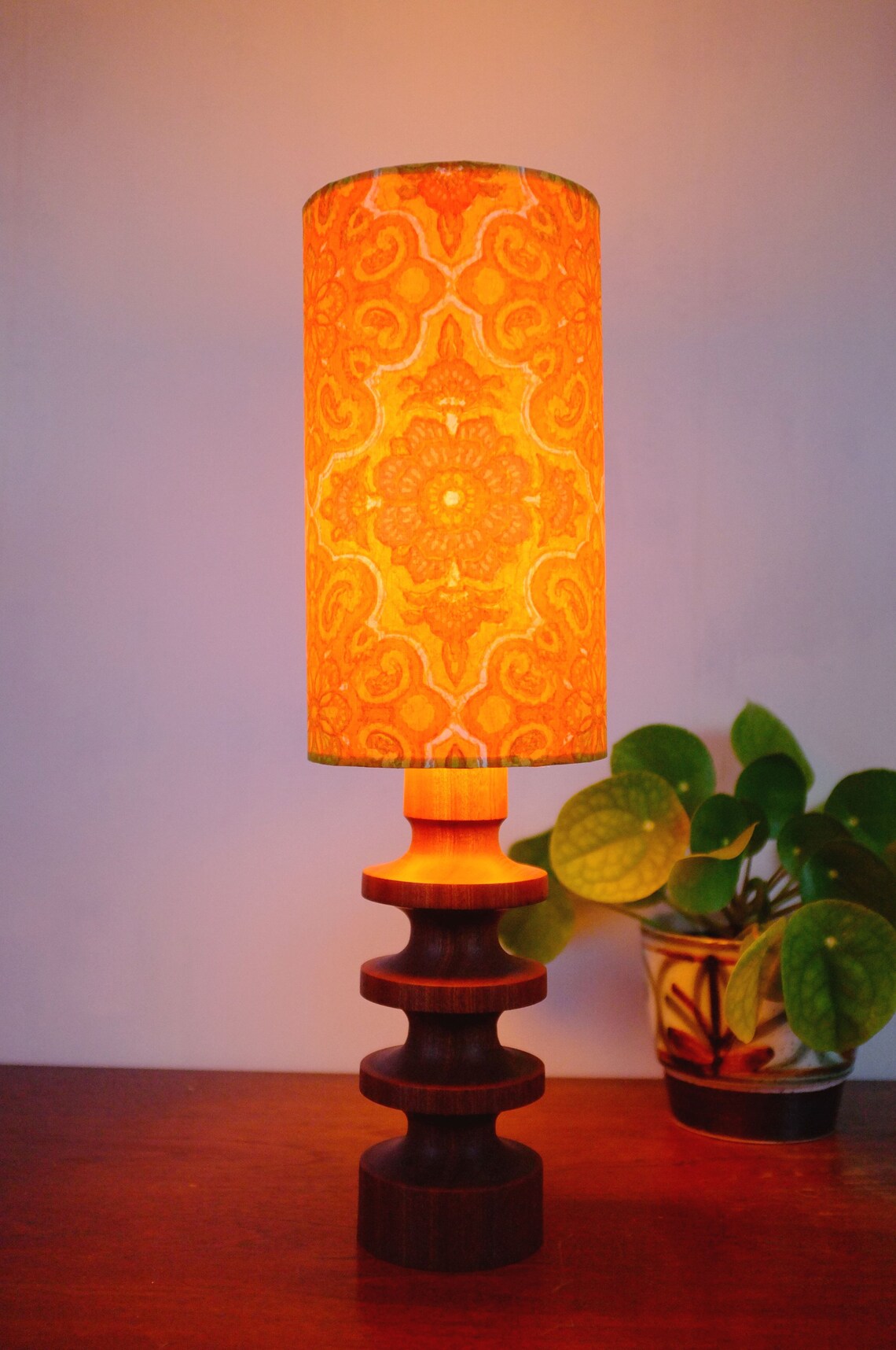 Retro Lampshade - Original 70s Wallpaper, Geometric, Retro, Yellow ...