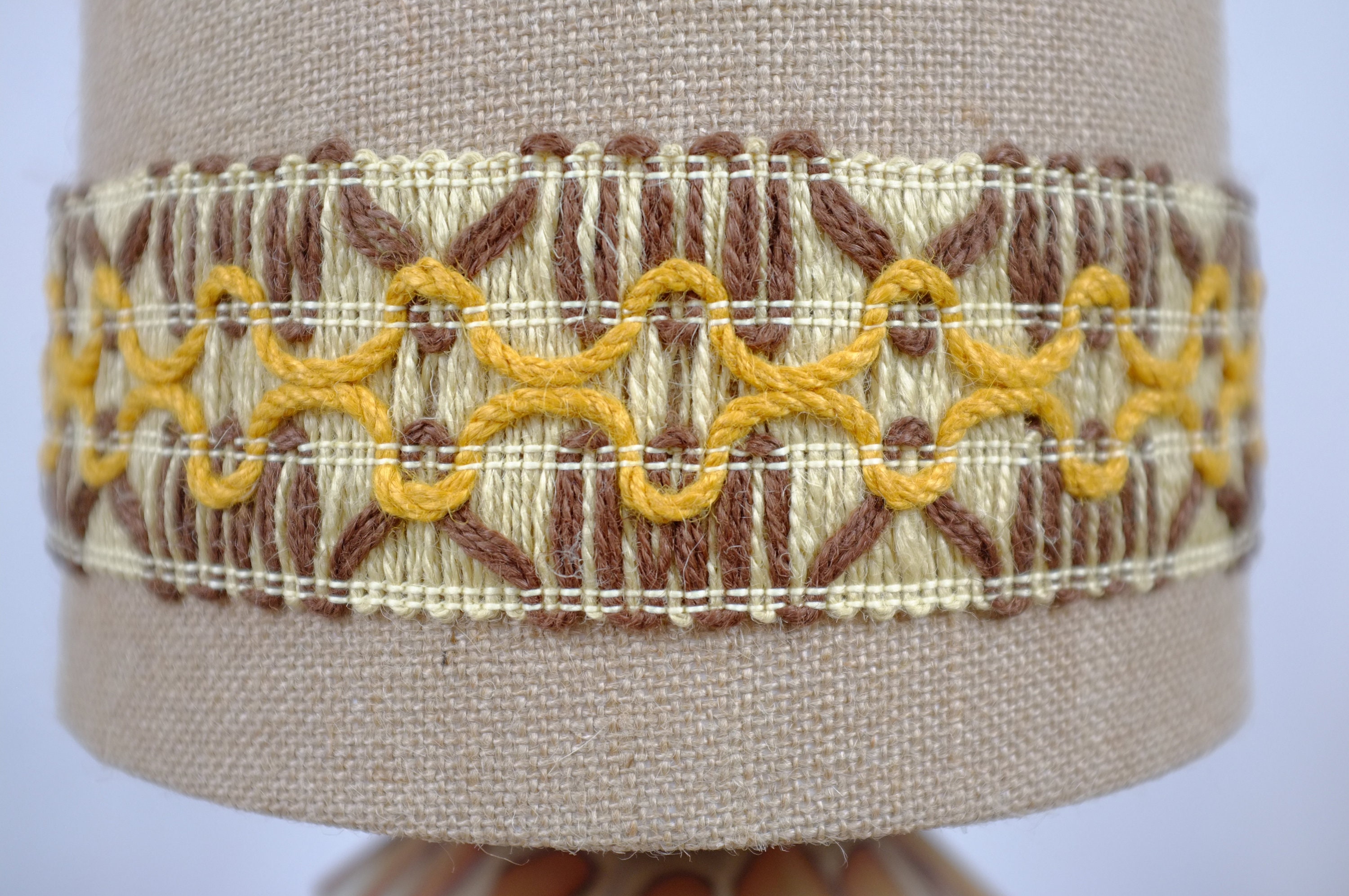 Mid-mod Fabric Braid Trim 7cm Wide Brown Yellow Jute | Etsy