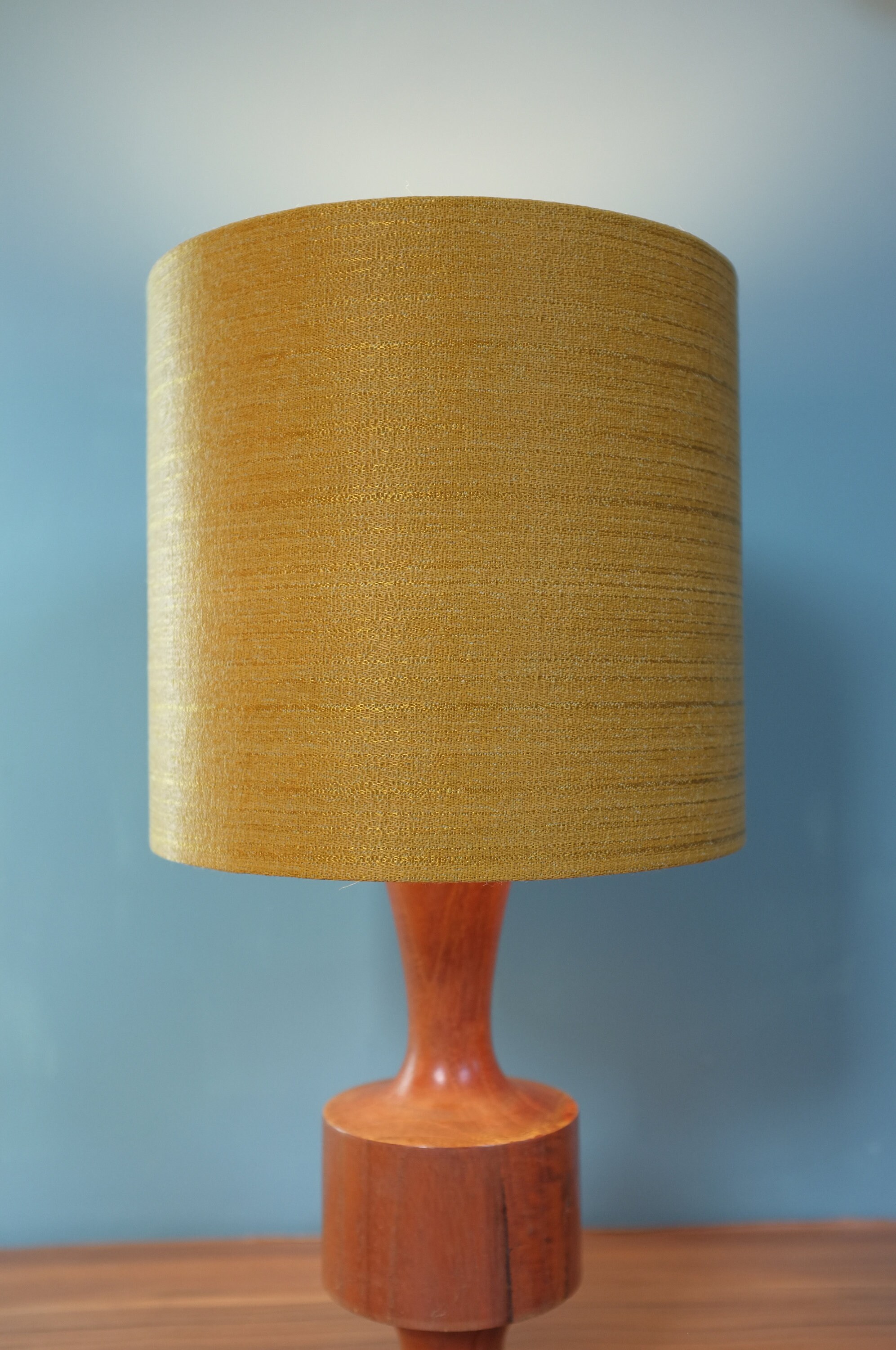 Retro Fabric Lampshade - Original 60s/70s Fabric, 20cm Drum, Green/gold ...