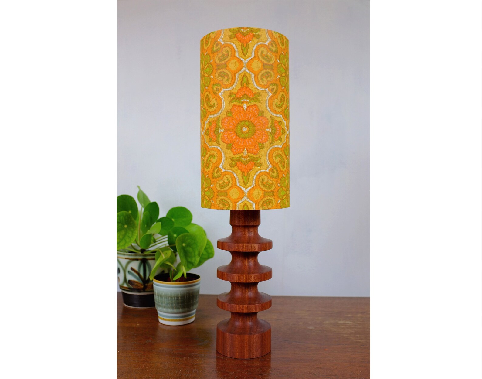 Retro Lampshade - Original 70s Wallpaper, Geometric, Retro, Yellow ...