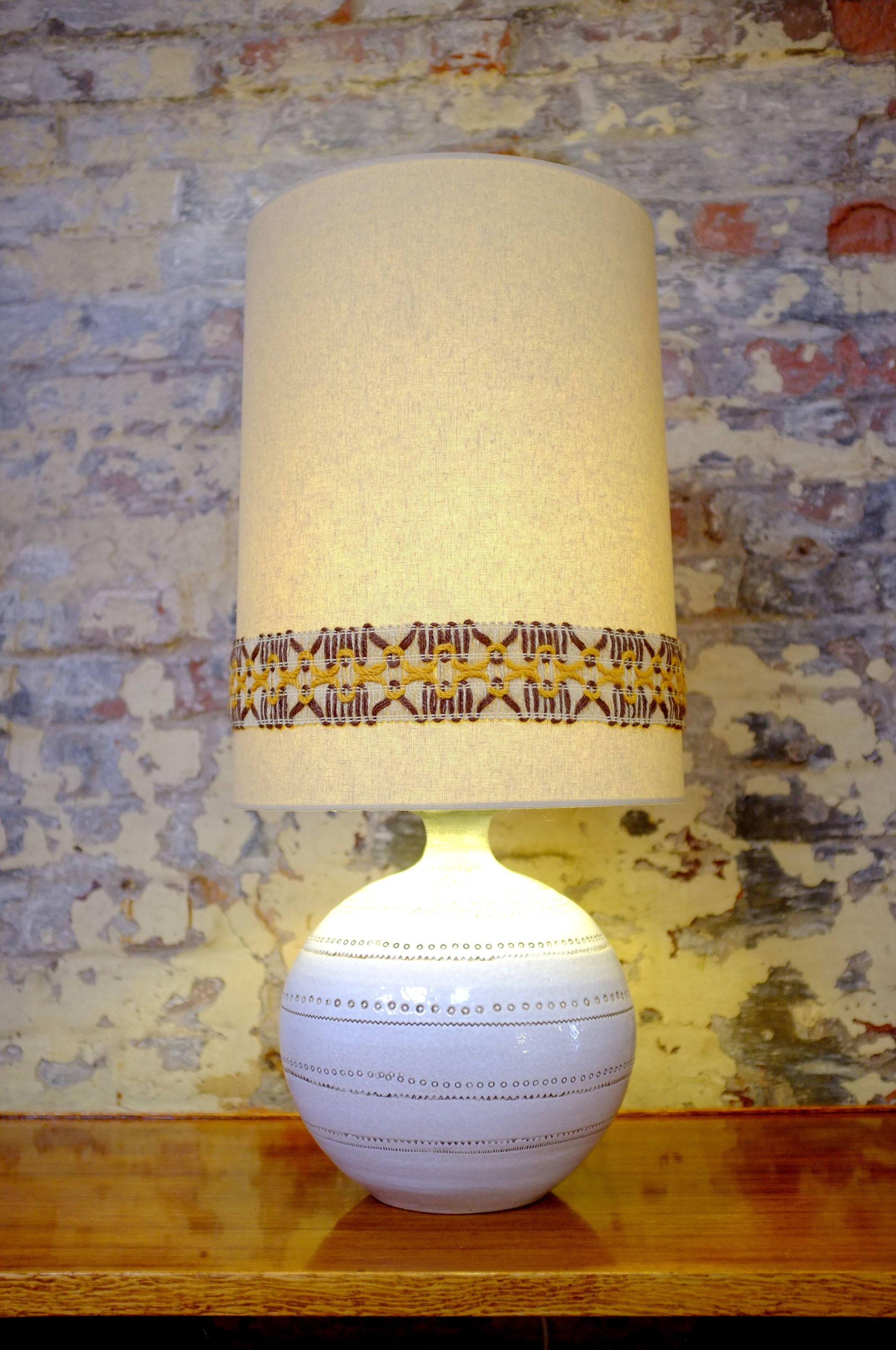 Mid-mod Fabric Braid Trim 7cm Wide Brown Yellow Jute | Etsy