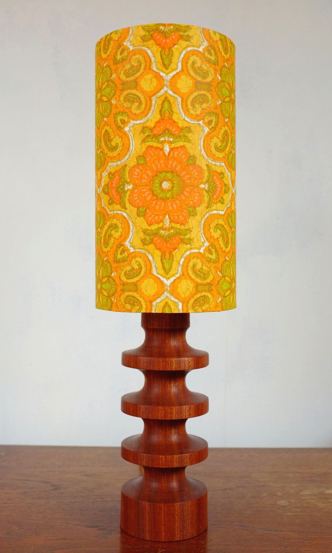 Retro Lampshade - Original 70s Wallpaper, Geometric, Retro, Yellow ...