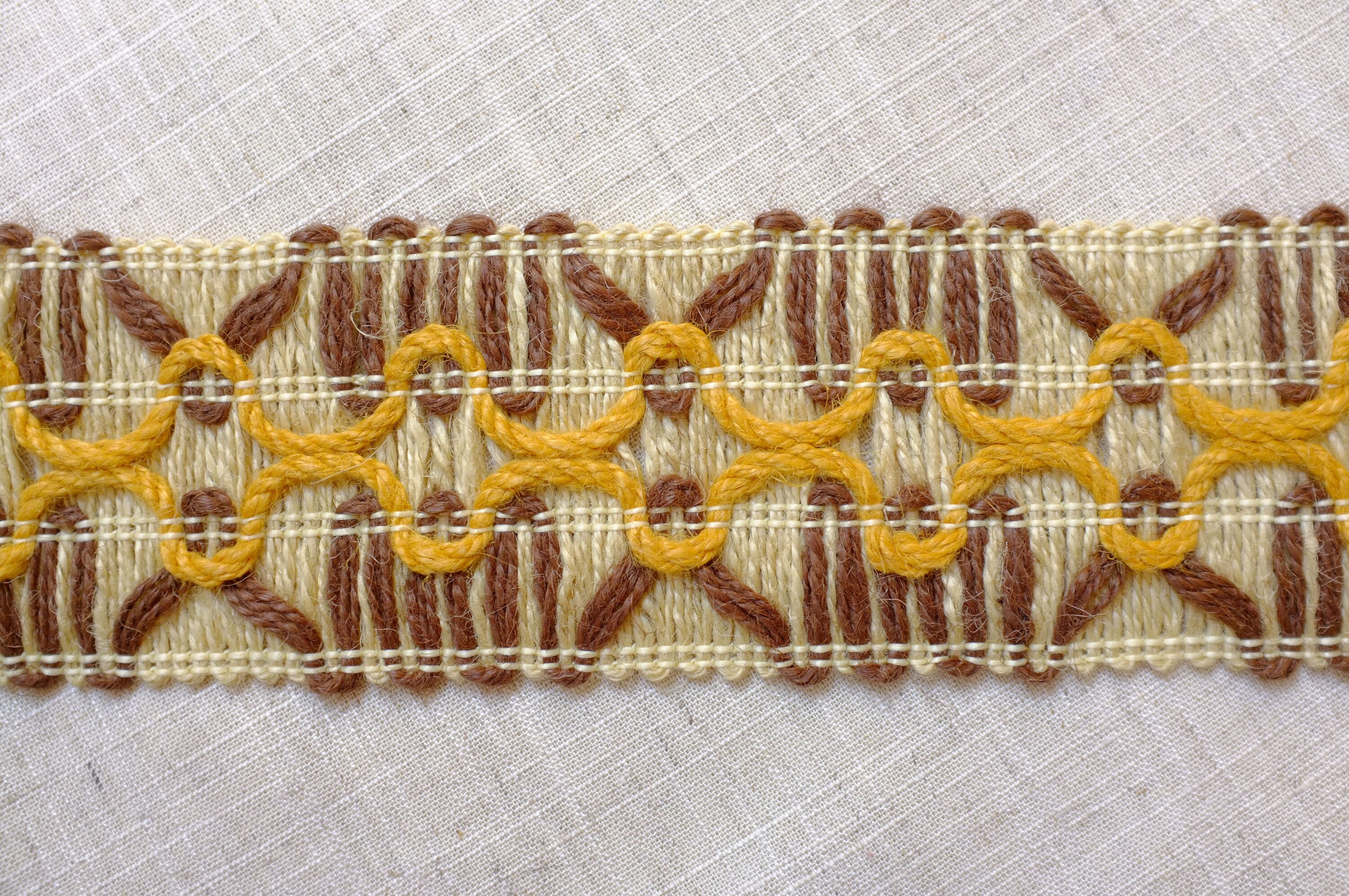 Mid-mod Fabric Braid Trim 7cm Wide Brown Yellow Jute | Etsy