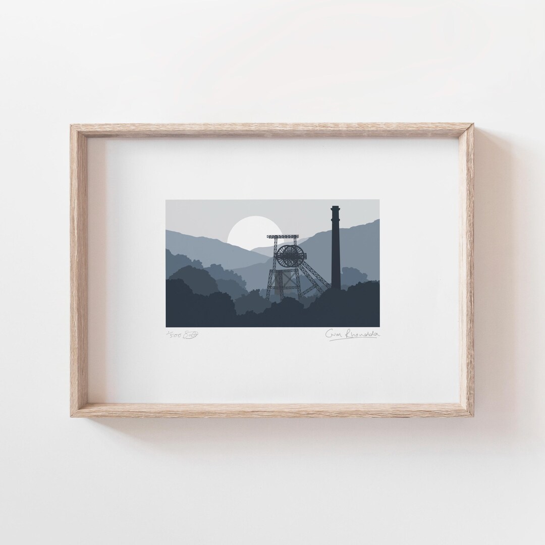 Cwm Rhondda Print, Welsh Print, Powys, Rhondda Cynon Taf, Welsh Gifts ...