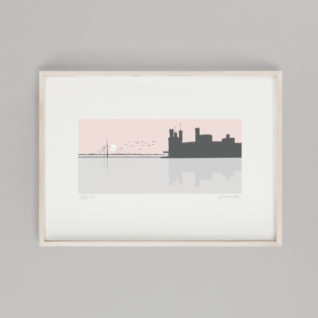 Print Caernarfon, Castell Caernarfon Castle, Cymru, Wales, Art, Celf ...