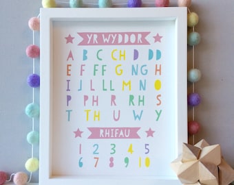 Print Yr Wyddor a Rhifau Cymraeg Welsh Alphabet and Numbers | Etsy