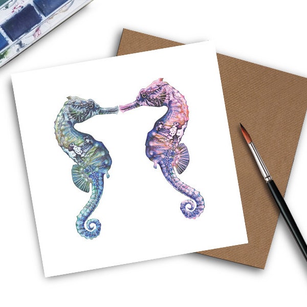 Seahorse Card - Etsy