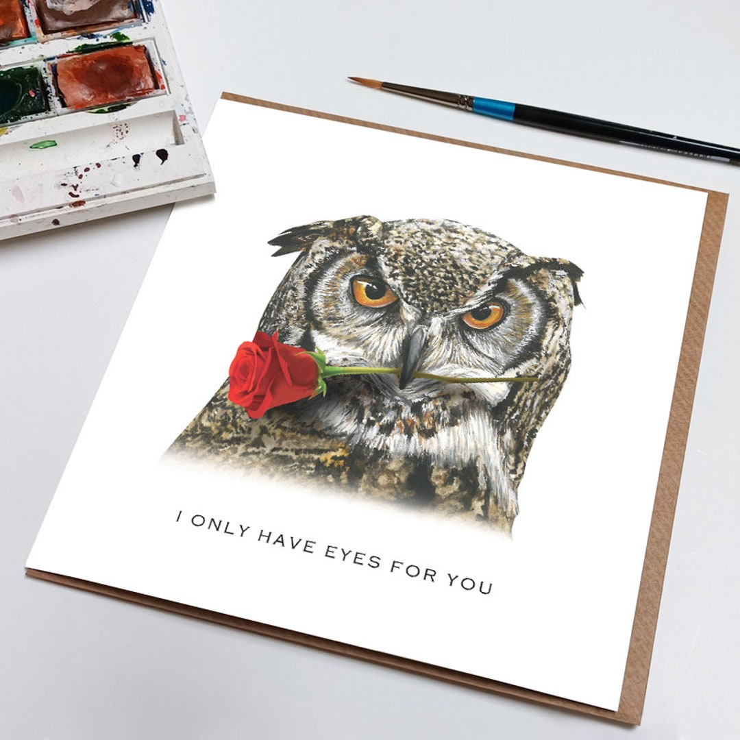 Owl Valentines Card Valentines Card for Him I Only Have Eyes for You ...