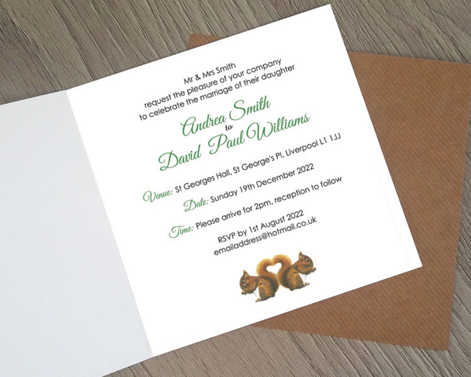 Squirrel Wedding Invitations Wedding Invitation Funny - Etsy