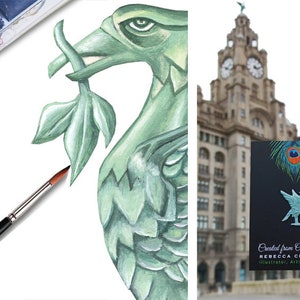 Liverpool Christmas Card - Christmas Card Liverpool - Liver Bird Pin ...