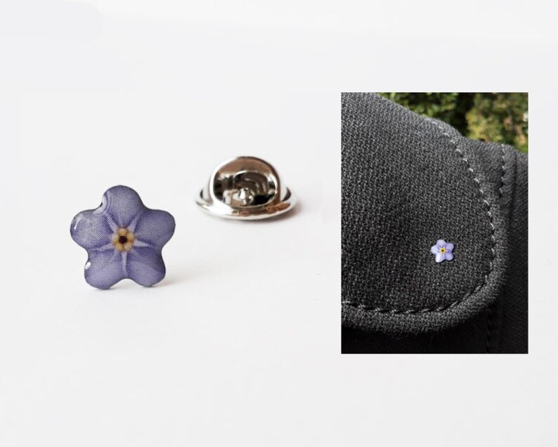 Personalised Memory Pins Forget Me Not Pin Memorial - Etsy UK