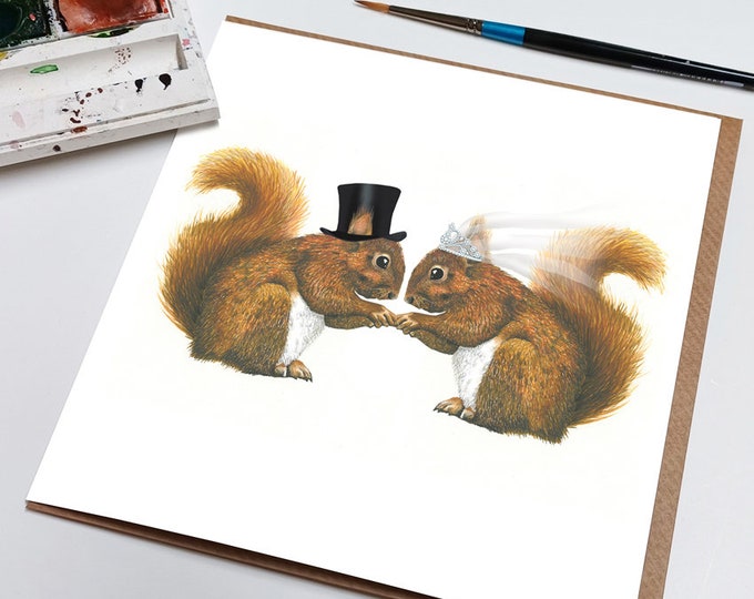 Red Squirrel - Squirrel Wedding Card - Squirrel Card - Squirrel Gifts ...