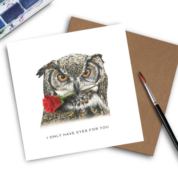 Owl Valentine Card - Etsy