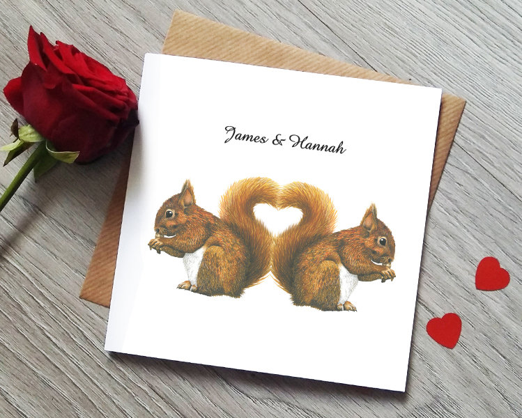 Squirrel Anniversary Card Squirrel Card Personalised | Etsy