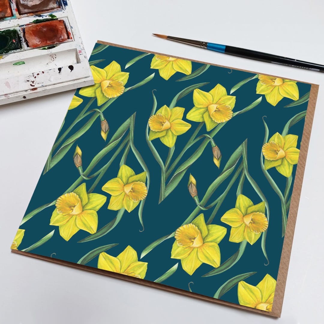 Daffodil Cards - Spring Birthday Card - Daffodil Flowers - Welsh ...