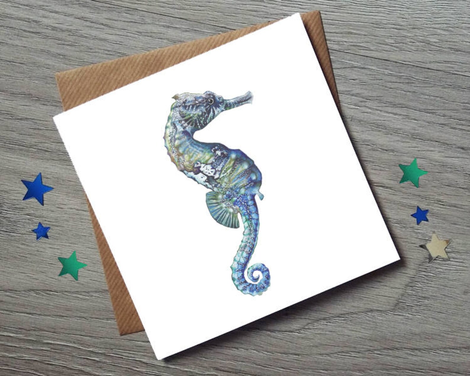Seahorse Card Seahorse Print Seahorse Cards Art Card | Etsy