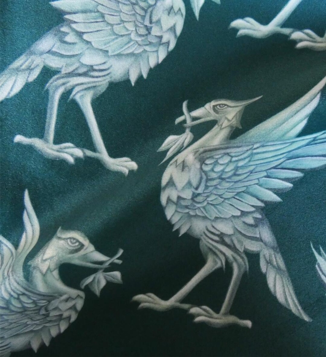 Liverpool Liver Bird Fabric Sample: Teal Velvet, Watercolor Art - Etsy UK