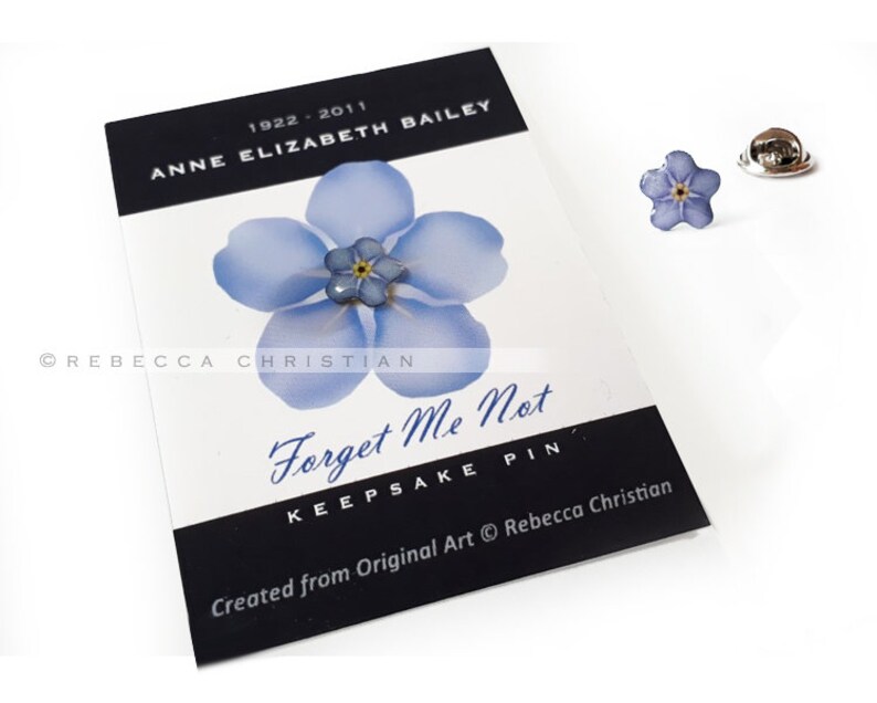Personalised Memory Pins Forget Me Not Pin Memorial | Etsy UK