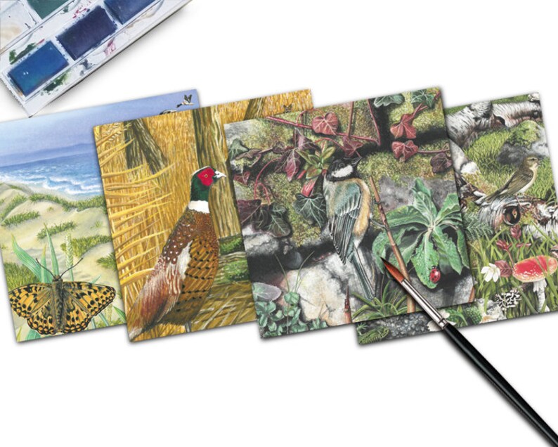 Nature Cards Art Cards Pack Watercolour Cards Art Cards - Etsy