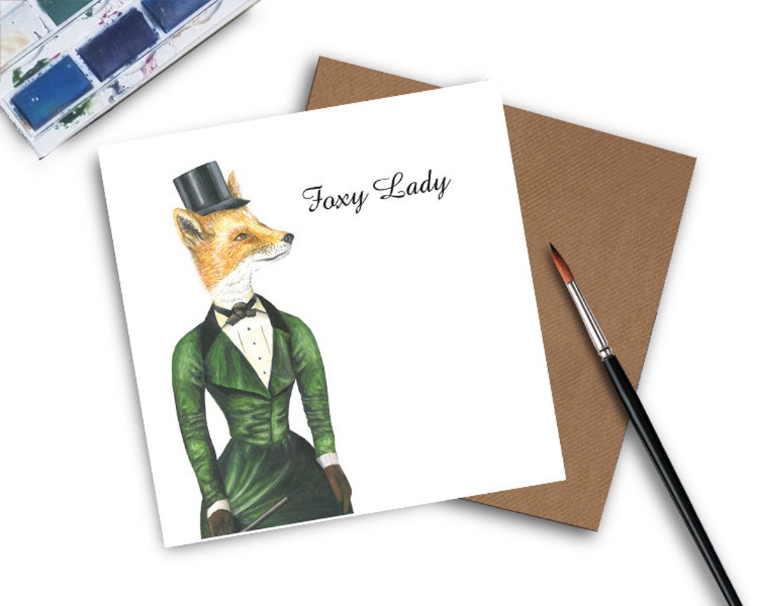 Birthday Card for Her Foxy Lady Birthday Card Girlfriend - Etsy