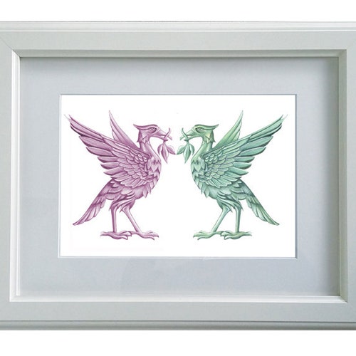 Liver Bird Print - Etsy UK
