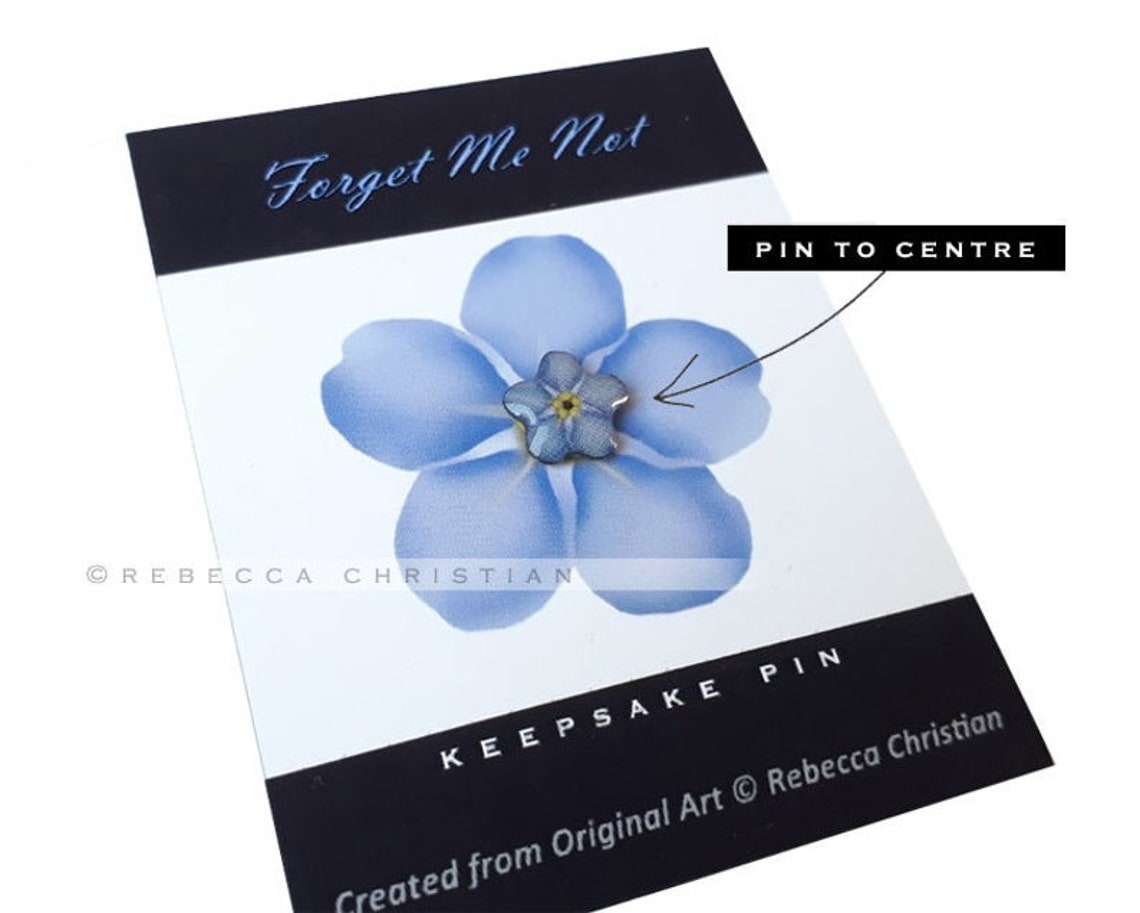 Personalised Memory Pins Forget Me Not Pin Memorial | Etsy UK