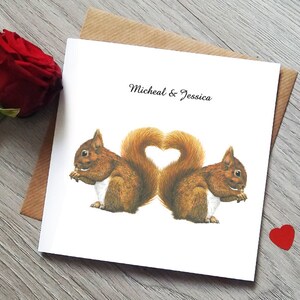 Squirrel Anniversary Card Squirrel Card Personalised - Etsy