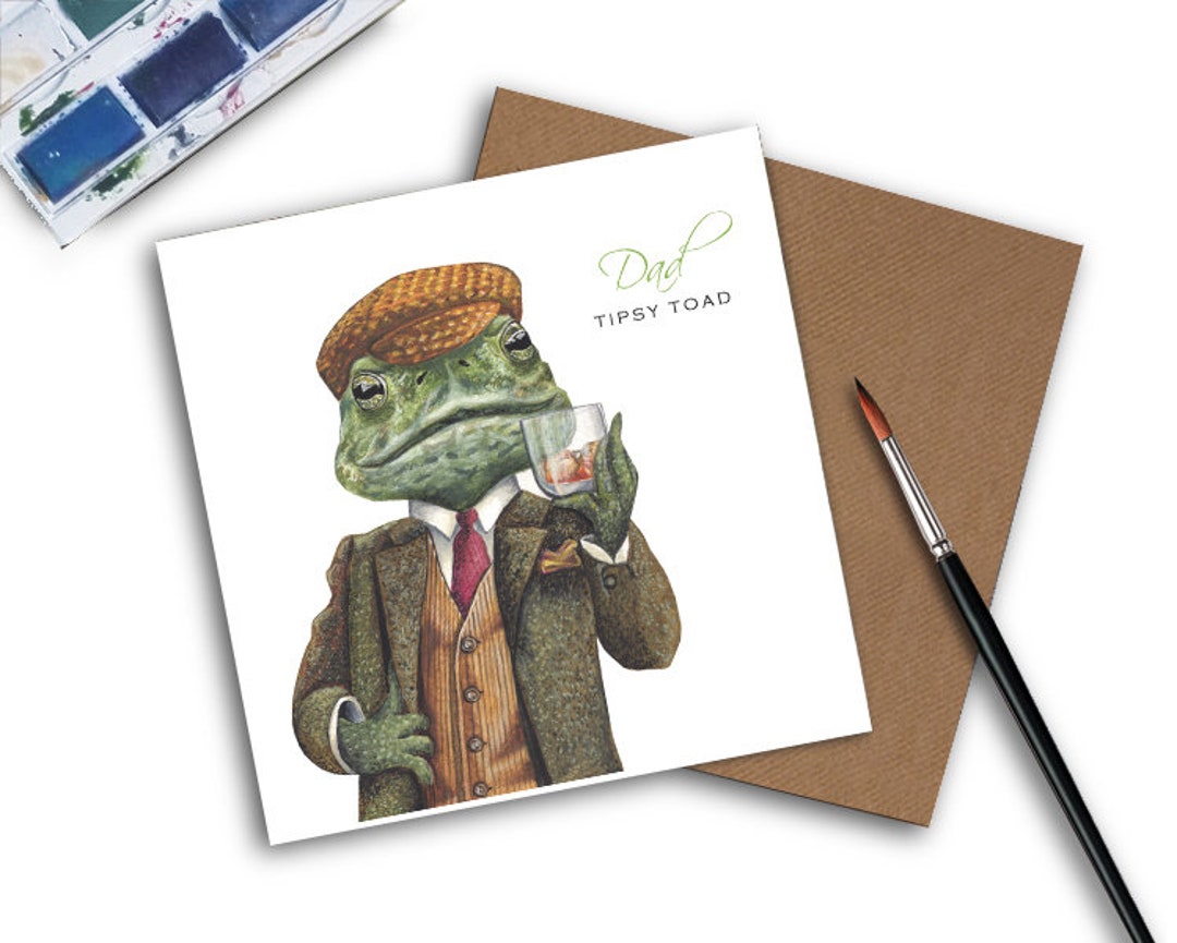 Tipsy Toad Personalised Birthday Card for Him Toad Card Dad Birthday ...
