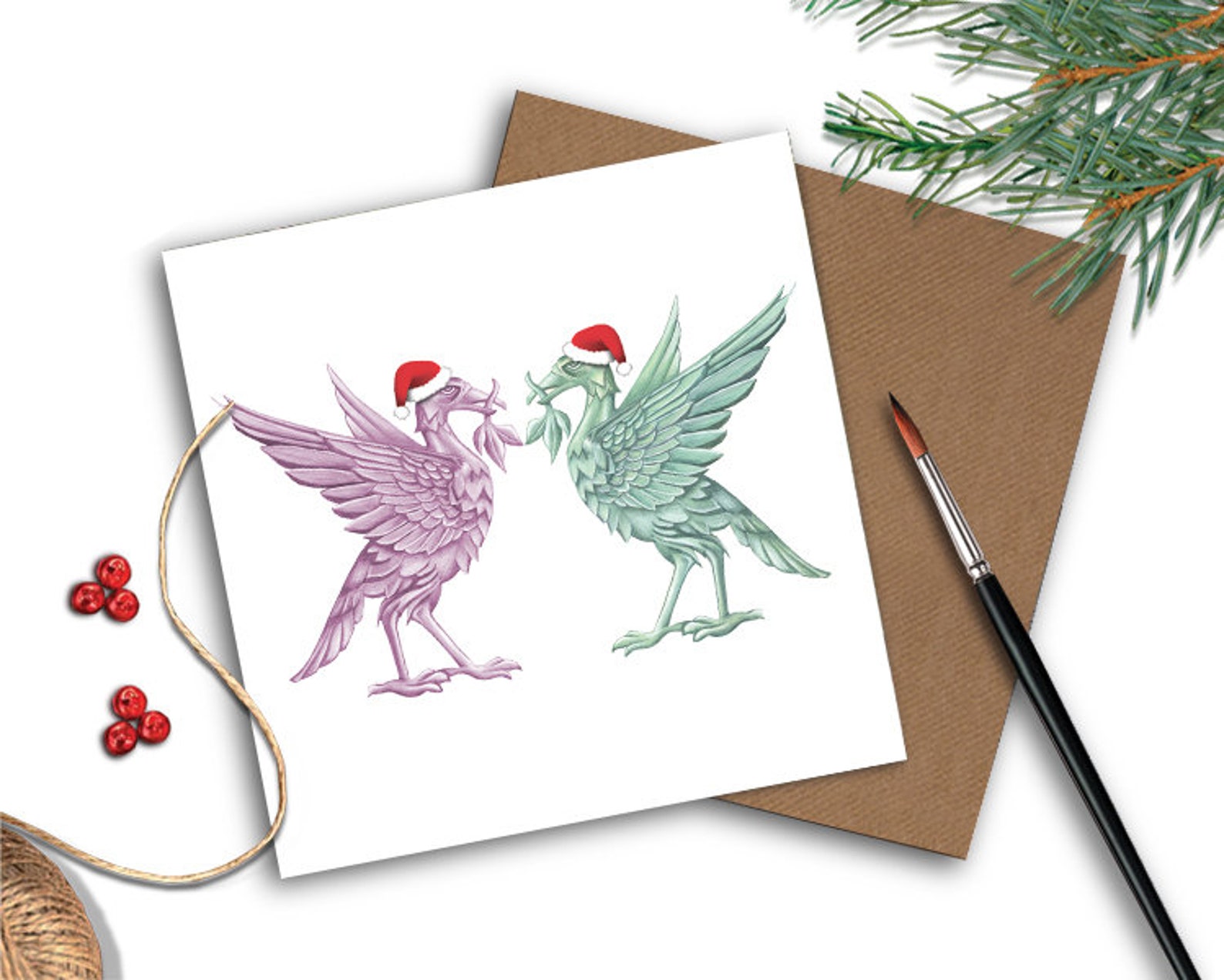 Liverpool Liver Bird Christmas Card Liverpool Christmas Card - Etsy
