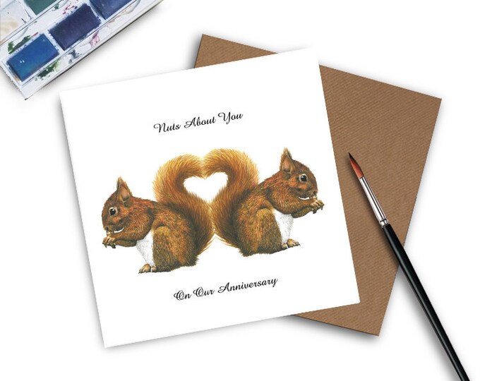 Squirrel Anniversary Card - Squirrel Card - Personalised Anniversary ...