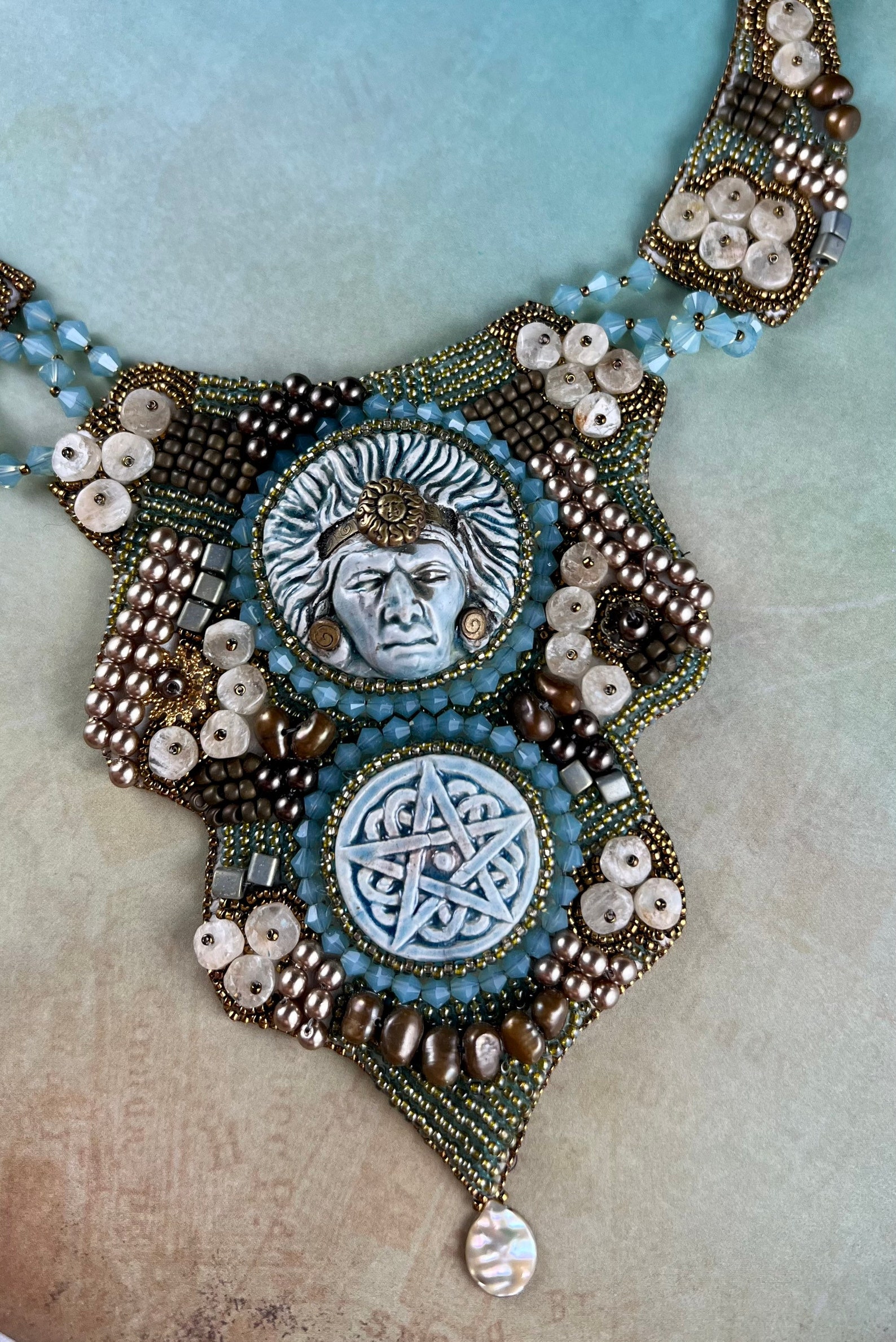 Spell Binder Bead Embroidery Necklace - Etsy