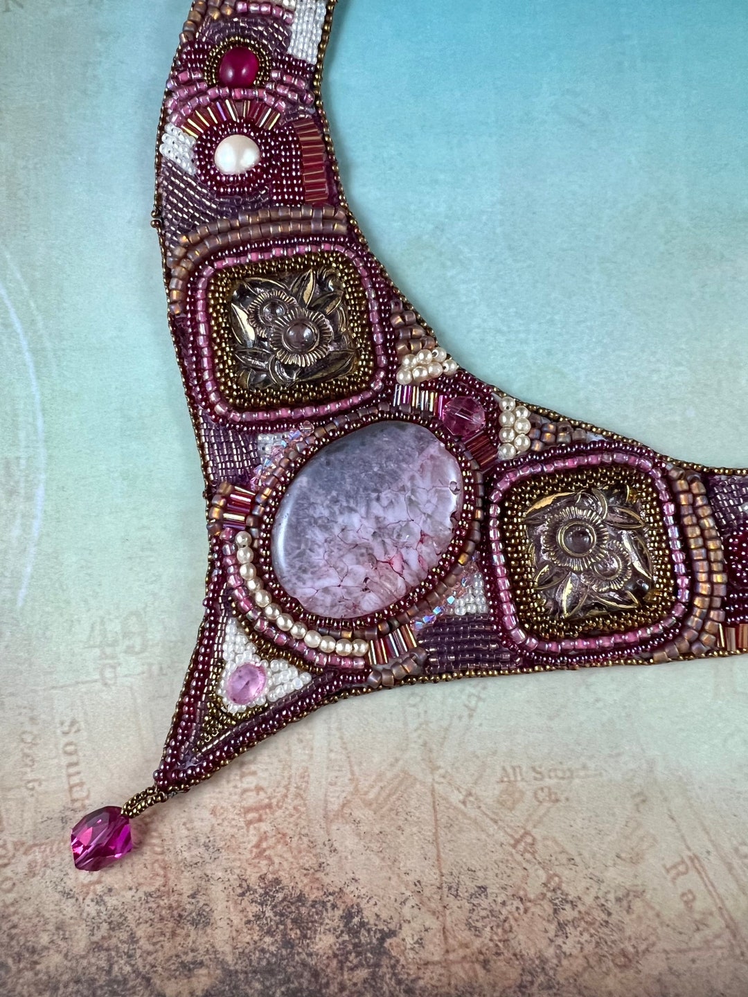 Bead Embroidery, Beaded Necklace, Handmade Jewelry, Handmade Necklace ...