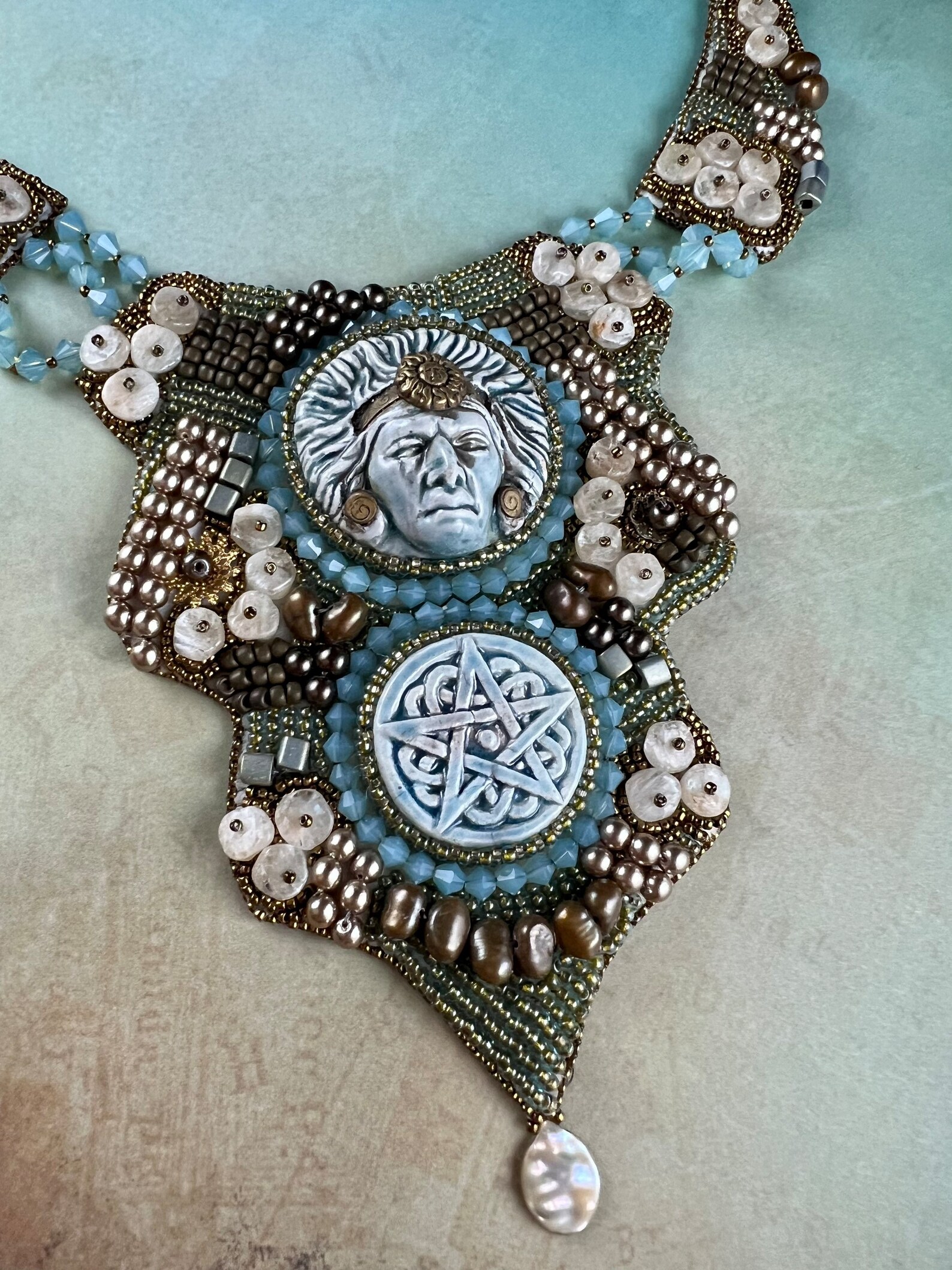 Spell Binder Bead Embroidery Necklace - Etsy